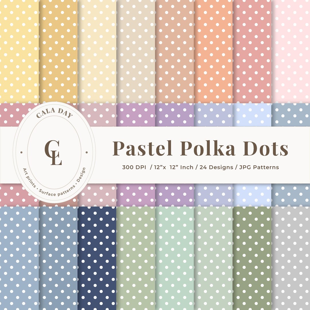 Pastel Polka Dot Digital Paper Pack (no AI) – 24 Seamless Scrapbook ...