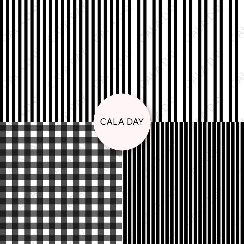 Seamless Black & White Digital Paper Pack - 12 JPG Files - 12x12 Inches ...