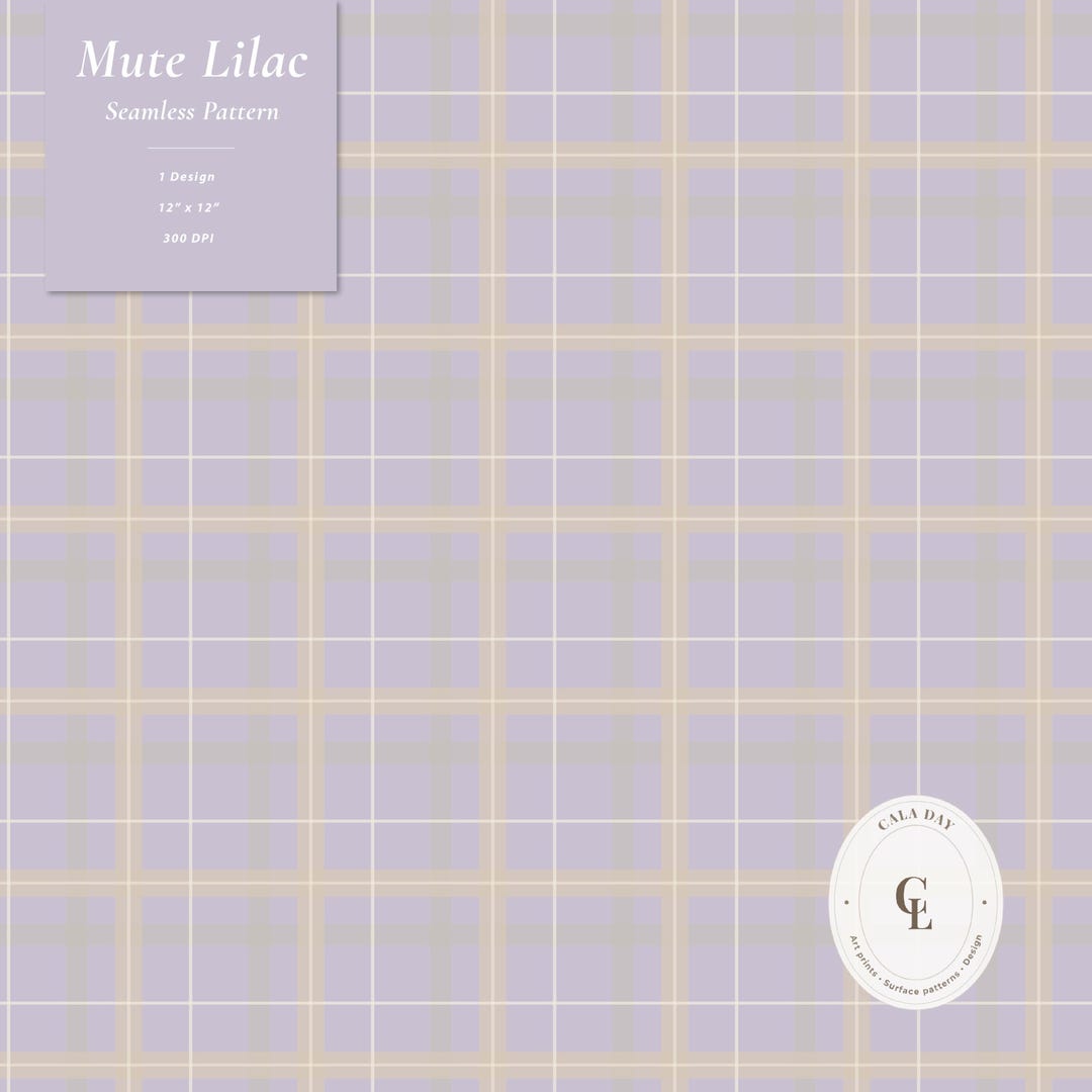 Dusty Lilac Butter Cream Plaid Digital Paper, Soft Purple Cream Check ...