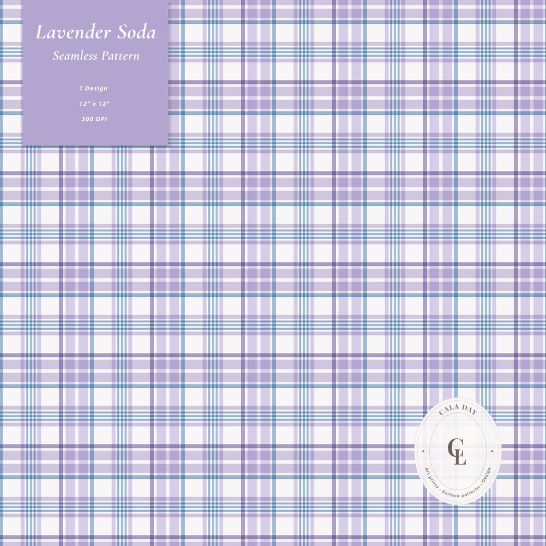 Plaid Digital Paper Pack, Scrapbook Paper, Pastel Purple Check Pattern ...