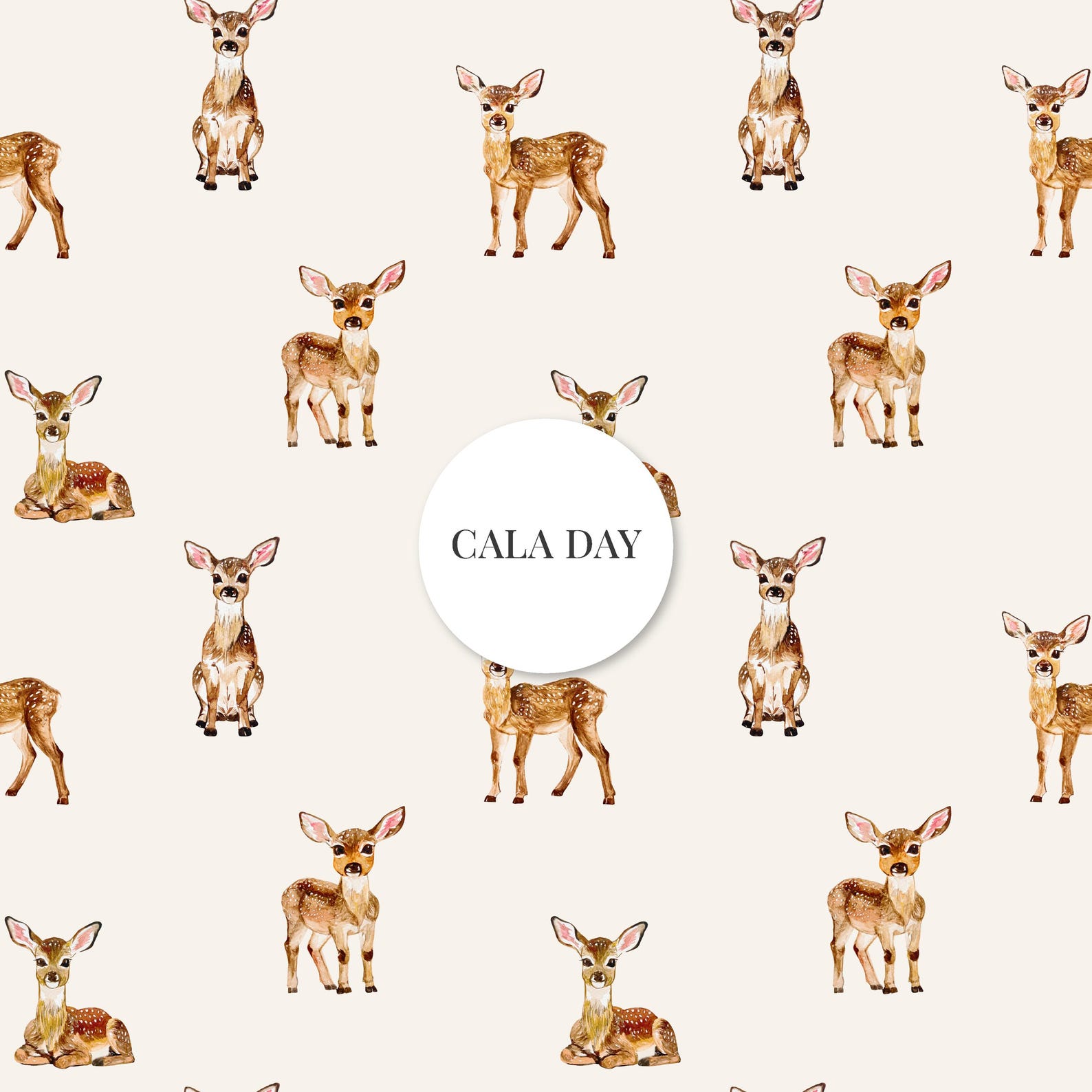 Watercolor Baby Deer Seamless Pattern Digital Paper Pack – Neutral ...