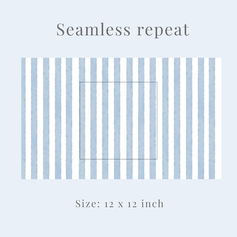 Soft Blue Watercolor Stripe Seamless Pattern Digital Paper – Minimal ...