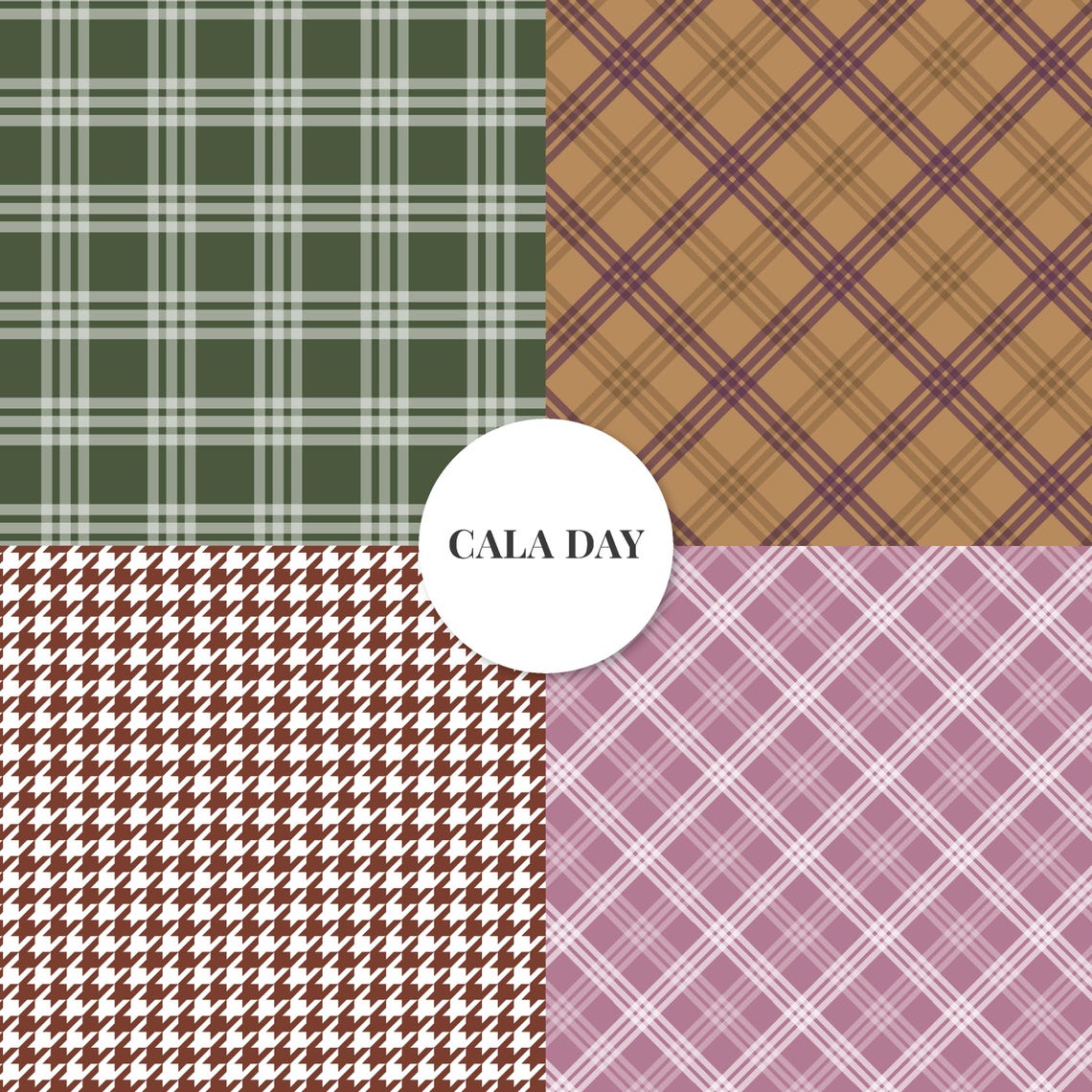 Fall Plaid Seamless Pattern Digital Paper Pack – Tartan Scrapbook ...