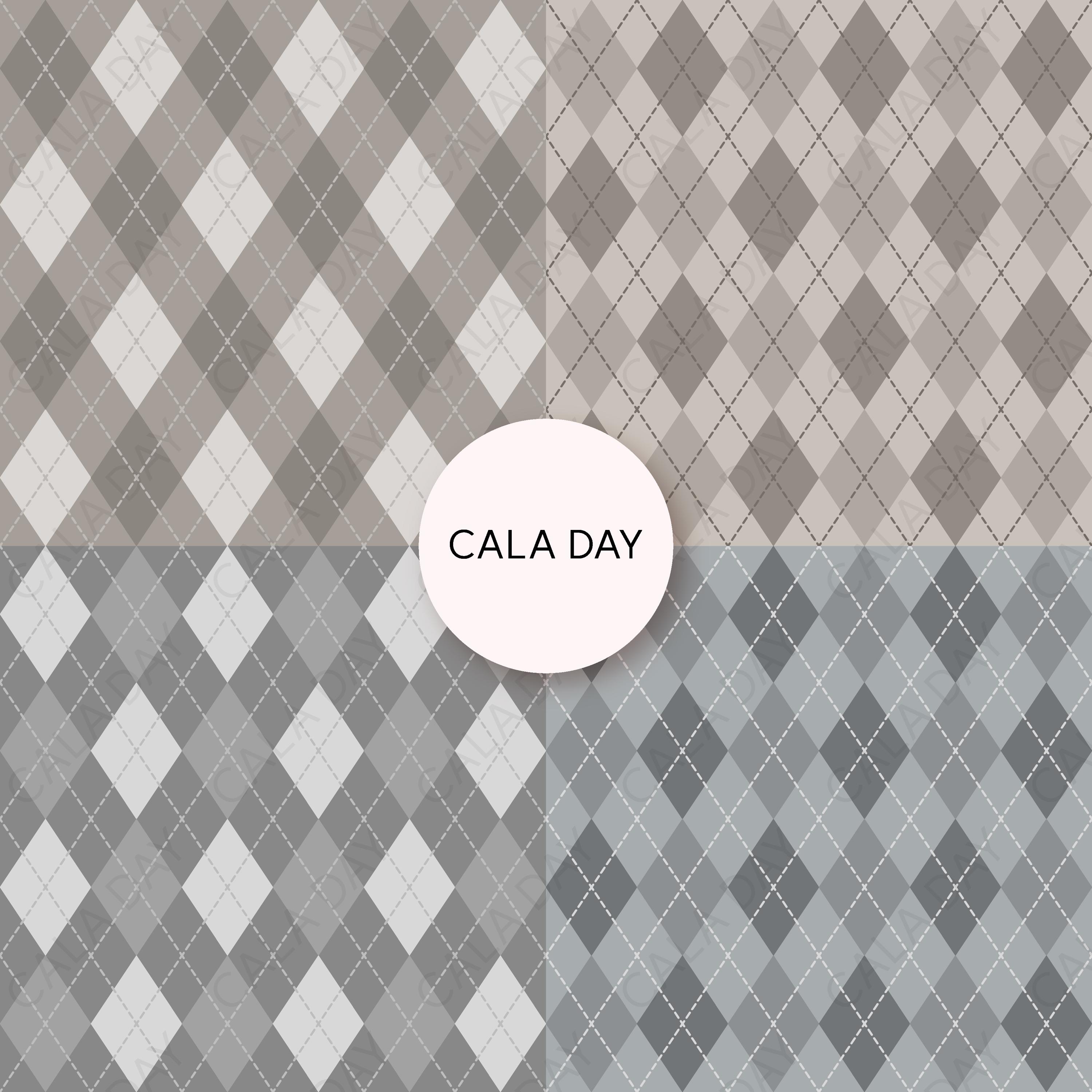 Modern Neutral Argyle Digital Paper Pack – 24 JPG Files – Gray, Beige ...