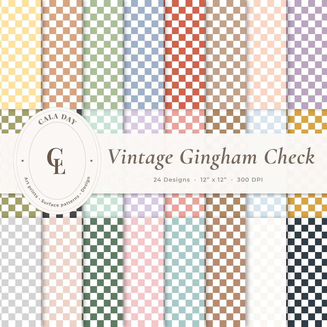 Vintage Gingham Check Digital Paper Pack – Seamless Retro Patterns for ...