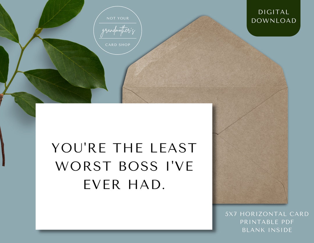 DIGITAL DOWNLOAD - Downloadable Card - Printable Card - Least Worst ...