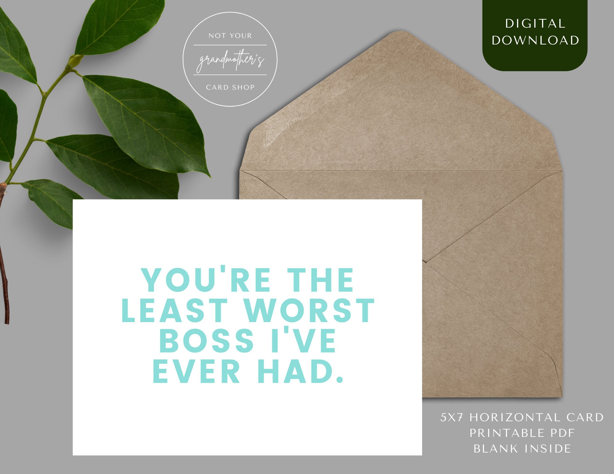 DIGITAL DOWNLOAD - Downloadable Card - Printable Card - Least Worst ...
