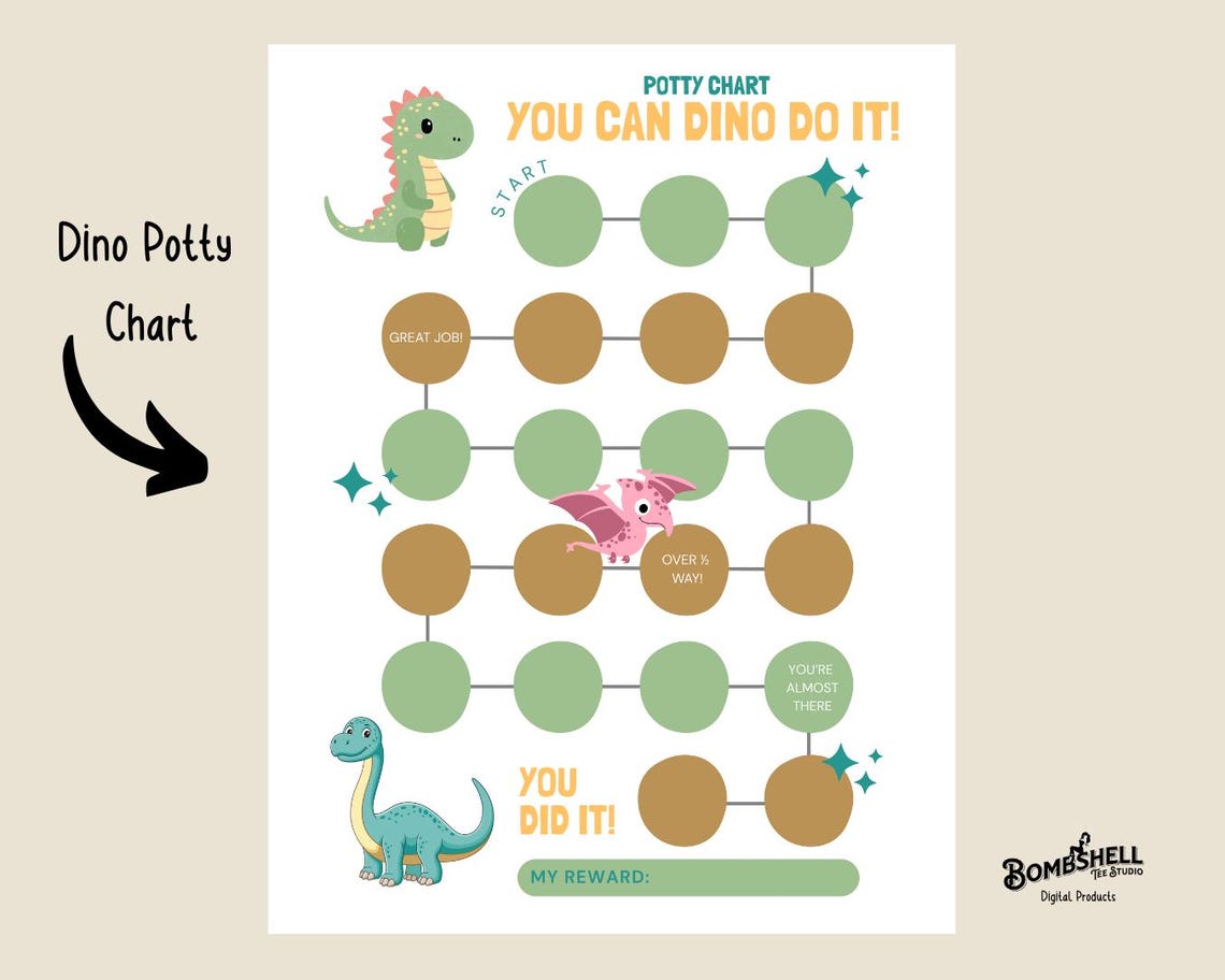 Toddler Potty Training Chart, Toilet Training Reward Chart, Printable ...