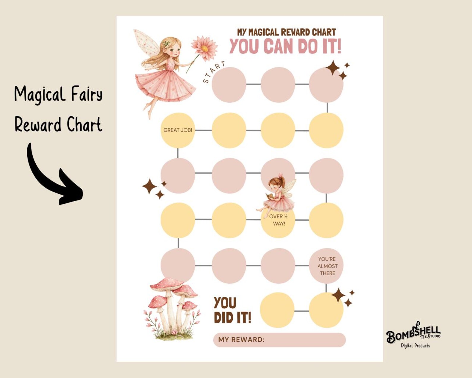 Printable Reward Chart for Kids Toddler Goal Chart Printable Kids ...