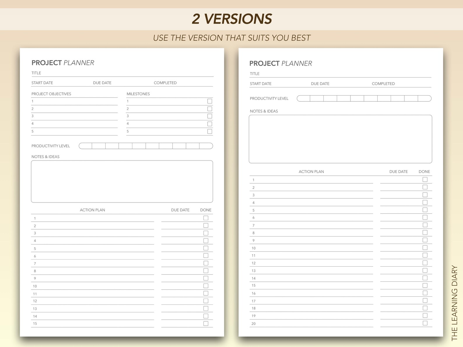 Simple Project Planner Printable | Productivity Planner | Task Tracker ...