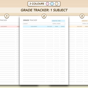 Simple Grade Tracker Set Printable | Gradesheet Template | Results ...