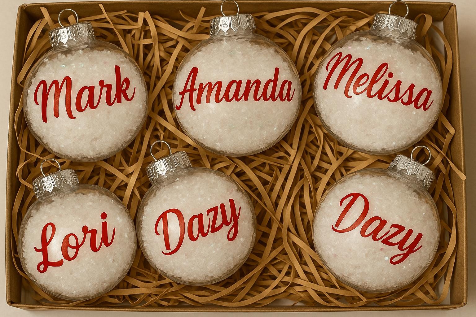 Personalized Christmas Ornament: Snow Filled Name Ornament - Etsy