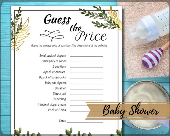 Guess the Price Baby Shower Game | Etsy