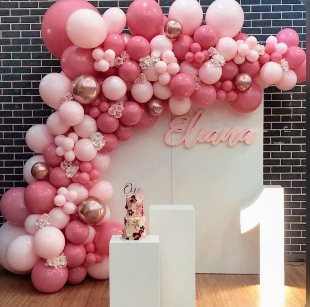 Peach Pink Balloon Arch Garland Kit Rose Gold Chrome Latex ,wedding ...