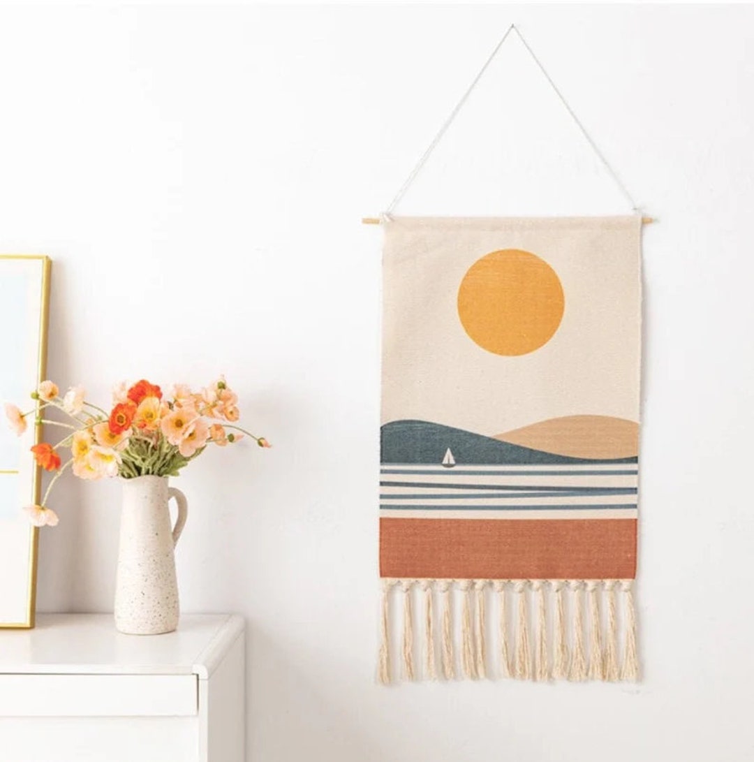 Sun Macrame Wall Tapestry Hanging Boho Wall Tapestry With - Etsy
