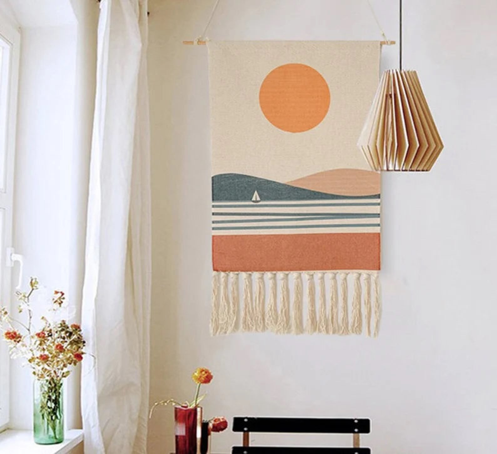 Sun Macrame Wall Tapestry Hanging Boho Wall Tapestry With - Etsy