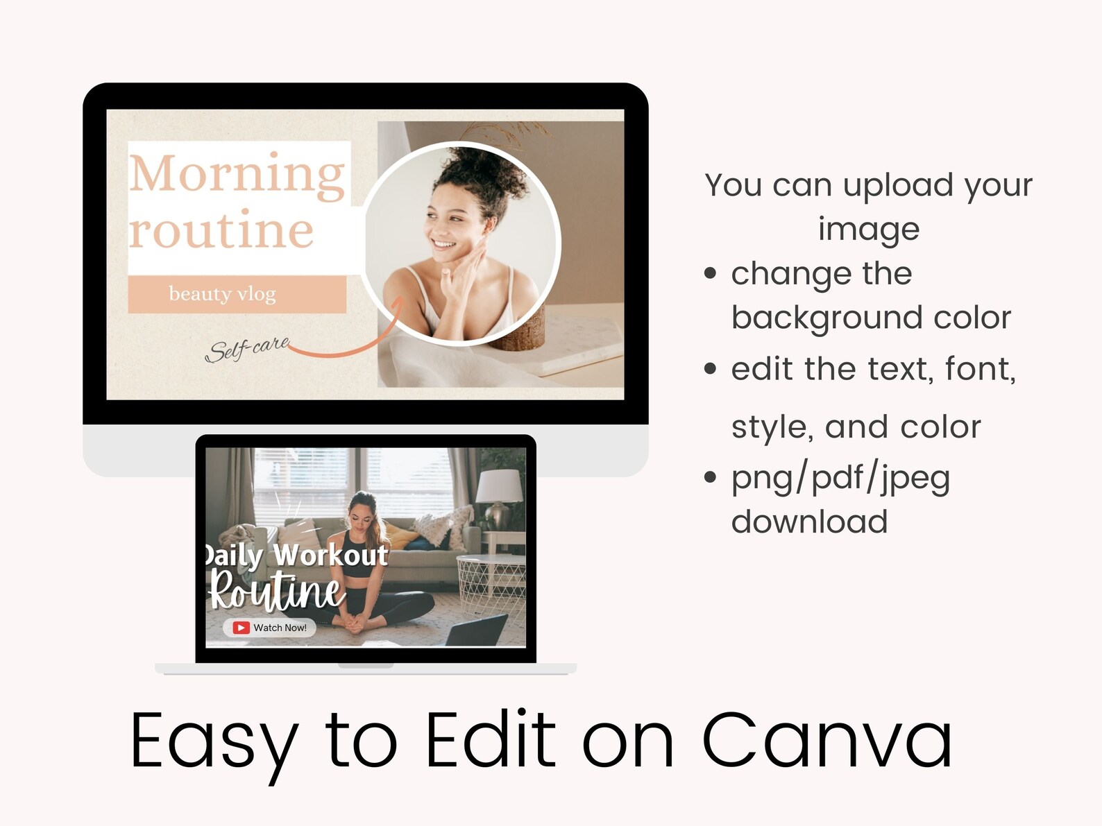 Youtube Thumbnail Canva Template Vlog Thumbnail Template - Etsy