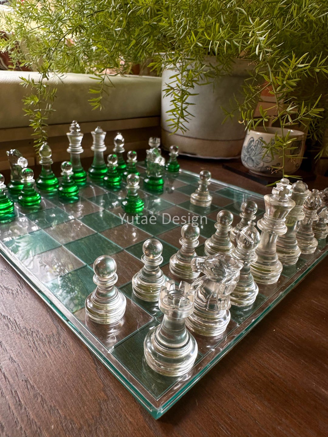 Resin Chess Set, Handmade Chess Pieces, Colorful Chess Set, Modern ...