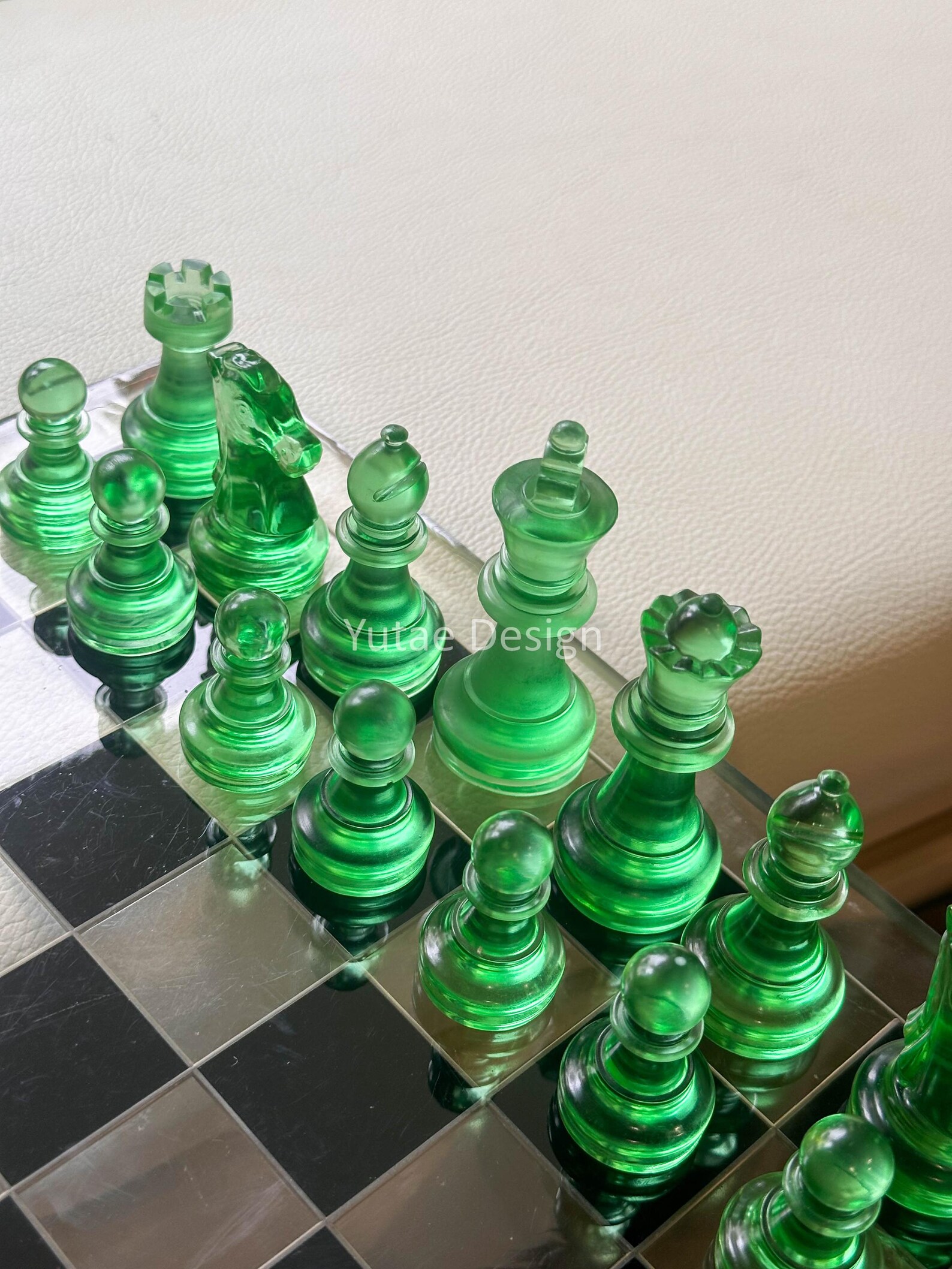 Resin Chess Set, Handmade Chess Pieces, Colorful Chess Set, Modern ...