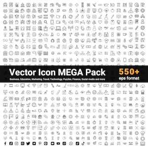 Icon Bundle Pack Over 500 Icons Icon Vector Pack Vector Icons Ai, EPS ...