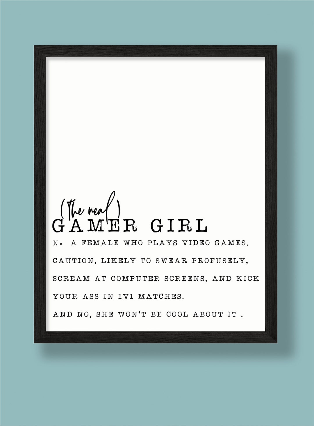 Gamer Girl Word Art Instant Download 8 X 10 Art Print-at-home - Etsy