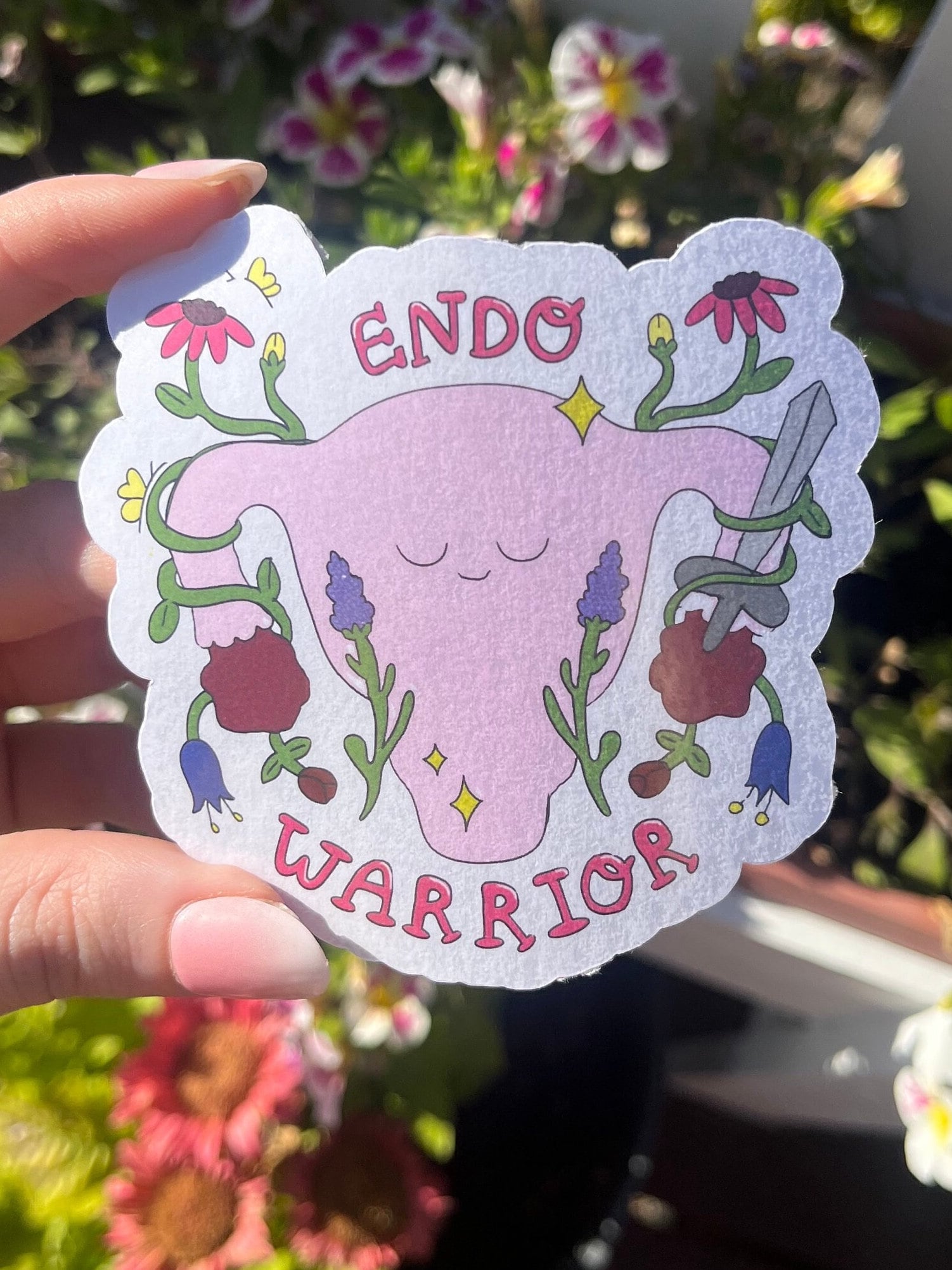 Endo Warrior Uterus Sticker - Etsy