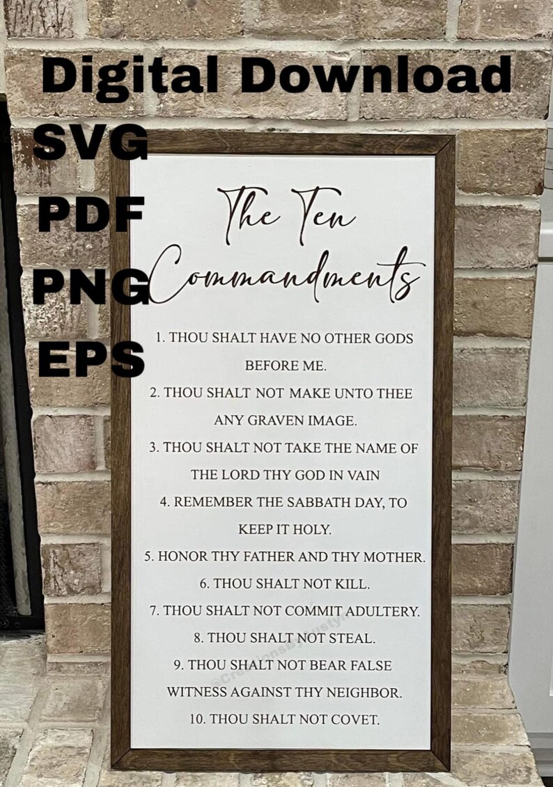 Ten Commandments; House Sign; Wall Decor; Christian Home Sign; the Ten ...