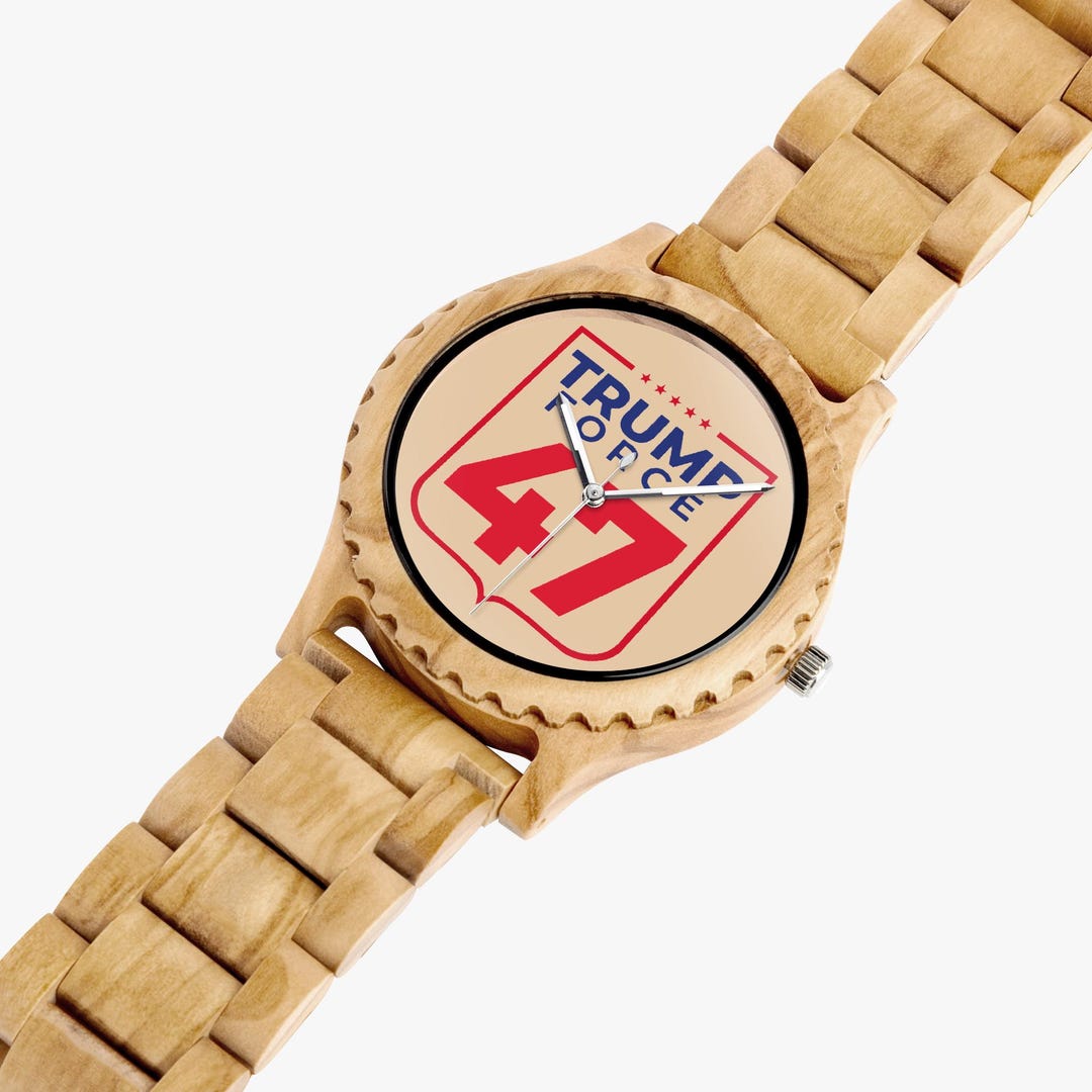 The Donald "trump Force" Edition Natural Olive Wood Watch - Etsy
