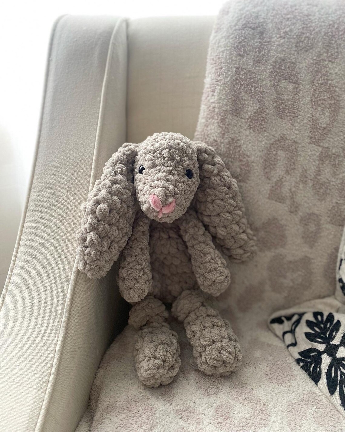 Mini Knotted Bunny Lovey Hand Crocheted Baby Gift, Baby Shower, Kids ...