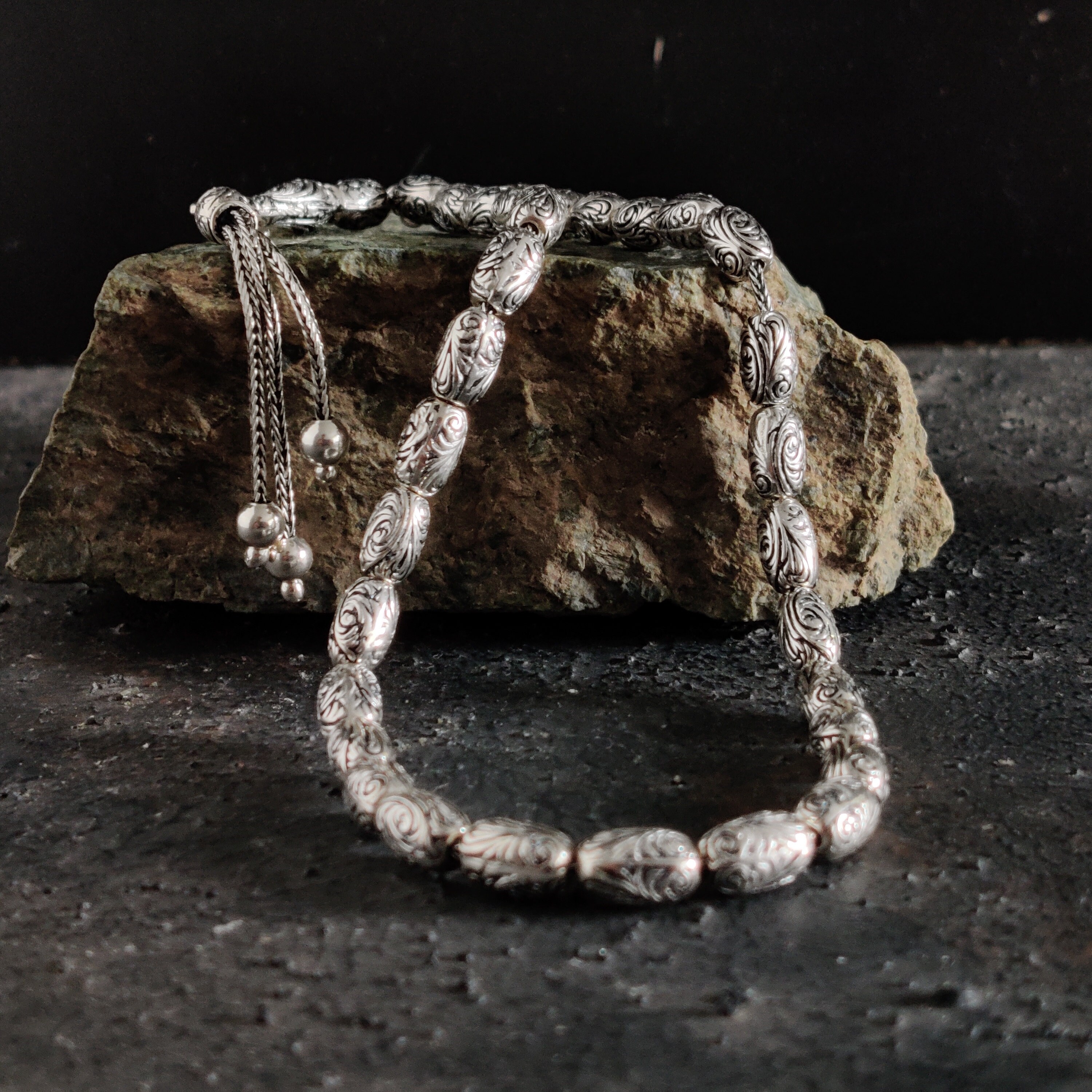 925K Silver Filigree Tasbih, Sterling Silver Prayer Beads, Silver Men's ...
