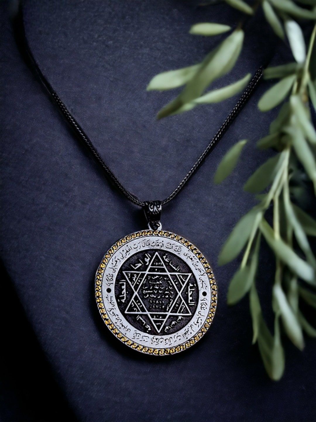 Silver Seal of Solomon Pendant, Star of David Locket, Citrine Gemstone ...