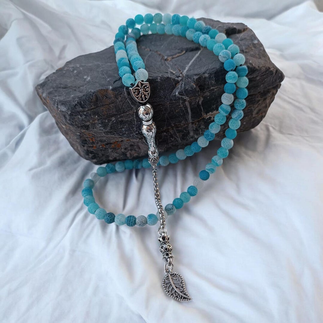Blue Rosary, 6MM Tasbih, Small Prayer Beads, Tasbeeh Gift, Tasbih 99 ...