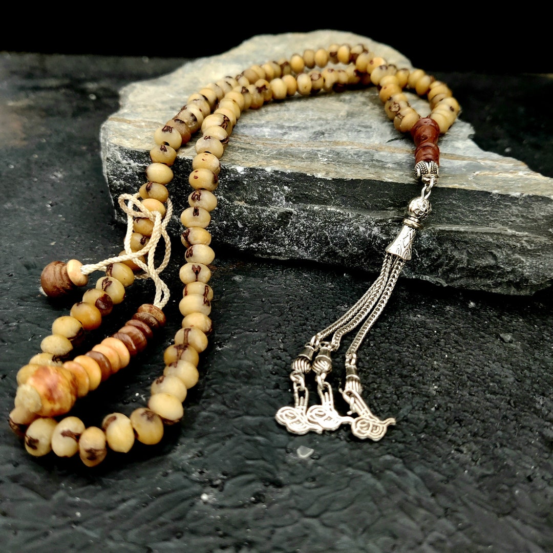 Date Seed Misbaha, Natural Rosary, Islamic Prayer Beads, Gift for ...