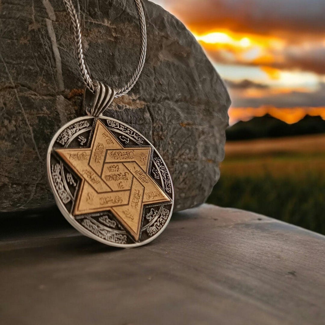 Seal of Solomon Pendant, Unique Silver Gift Idea, Silver Gift for ...