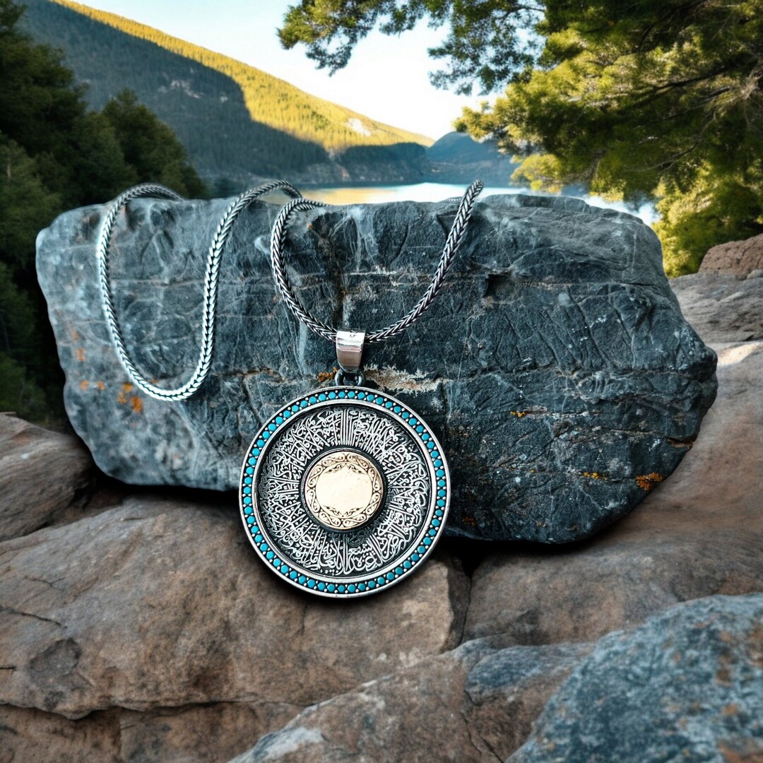 925K Silver Calligraphy Pendant, Authentic Quran Verse Locket, Gorgeous ...