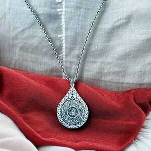 Arabic Calligraphy Necklace, Sterling Silver Surah Locket, Authentic ...