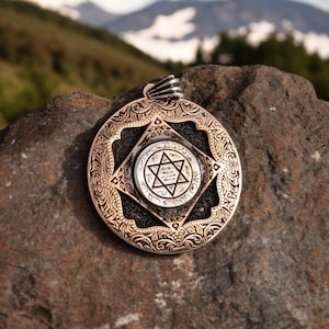 Engraved Seal of Solomon Pendant, Handmade Silver Star of David Locket ...
