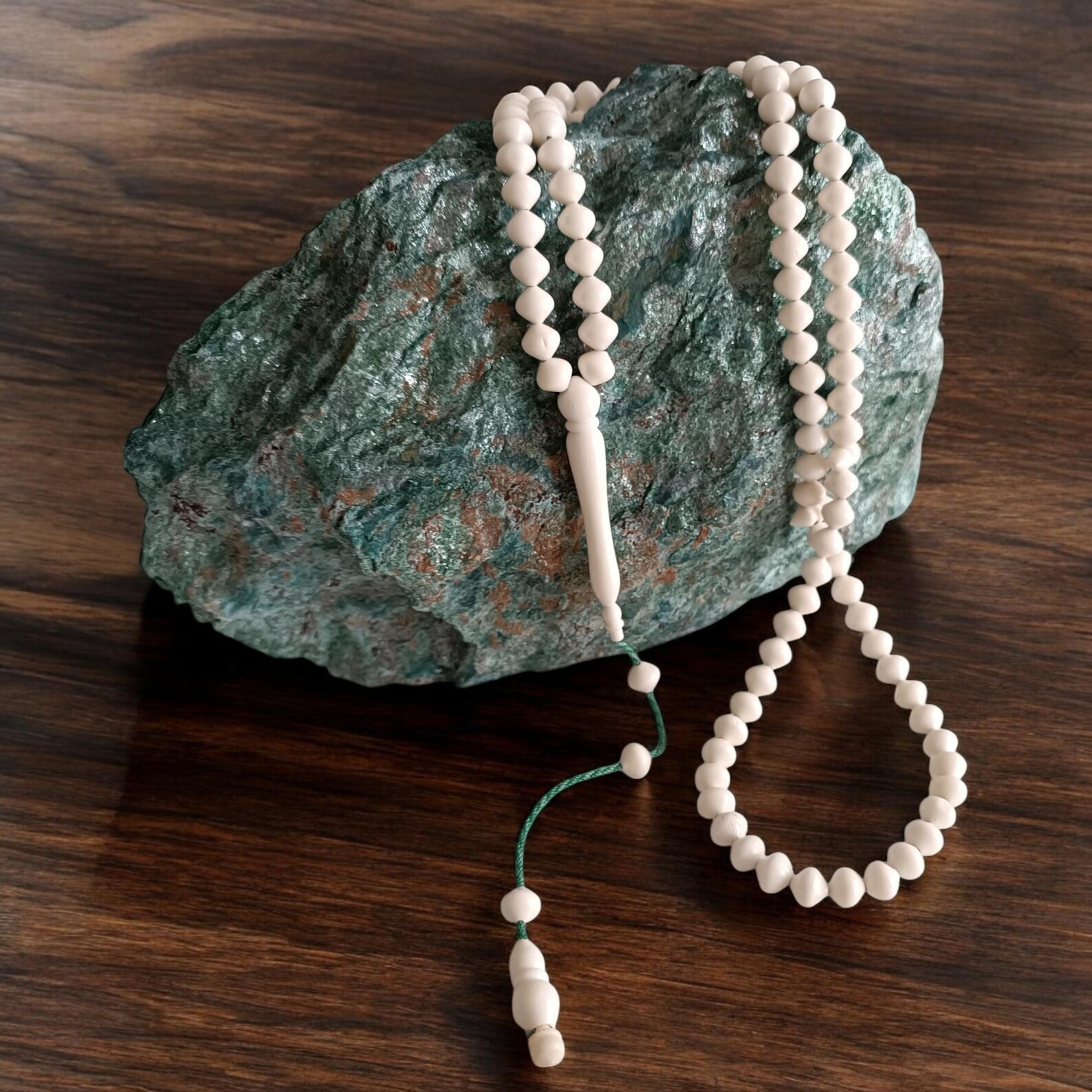 Camel Bone Tasbeeh, Islamic Tasbih, 99 Beads Rosary, White Prayer Beads ...