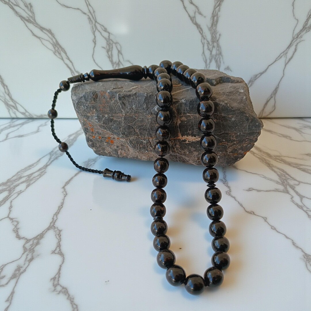 10MM Indonesian Black Coral Prayer Beads, Yusr Tasbih 33, Muslim Rosary ...