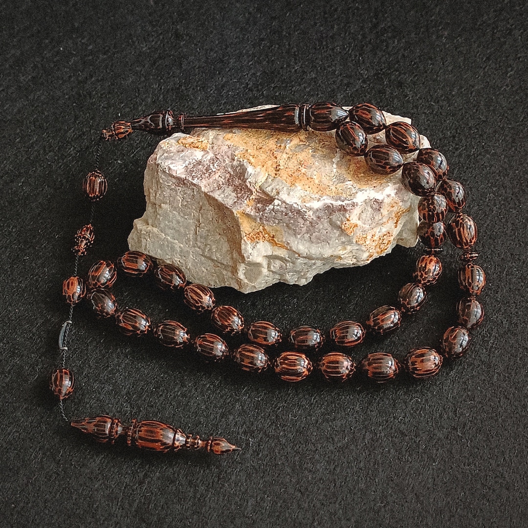 Palm Tasbih, Wooden Prayer Beads, Collectible Rosary, Brown Tasbih ...
