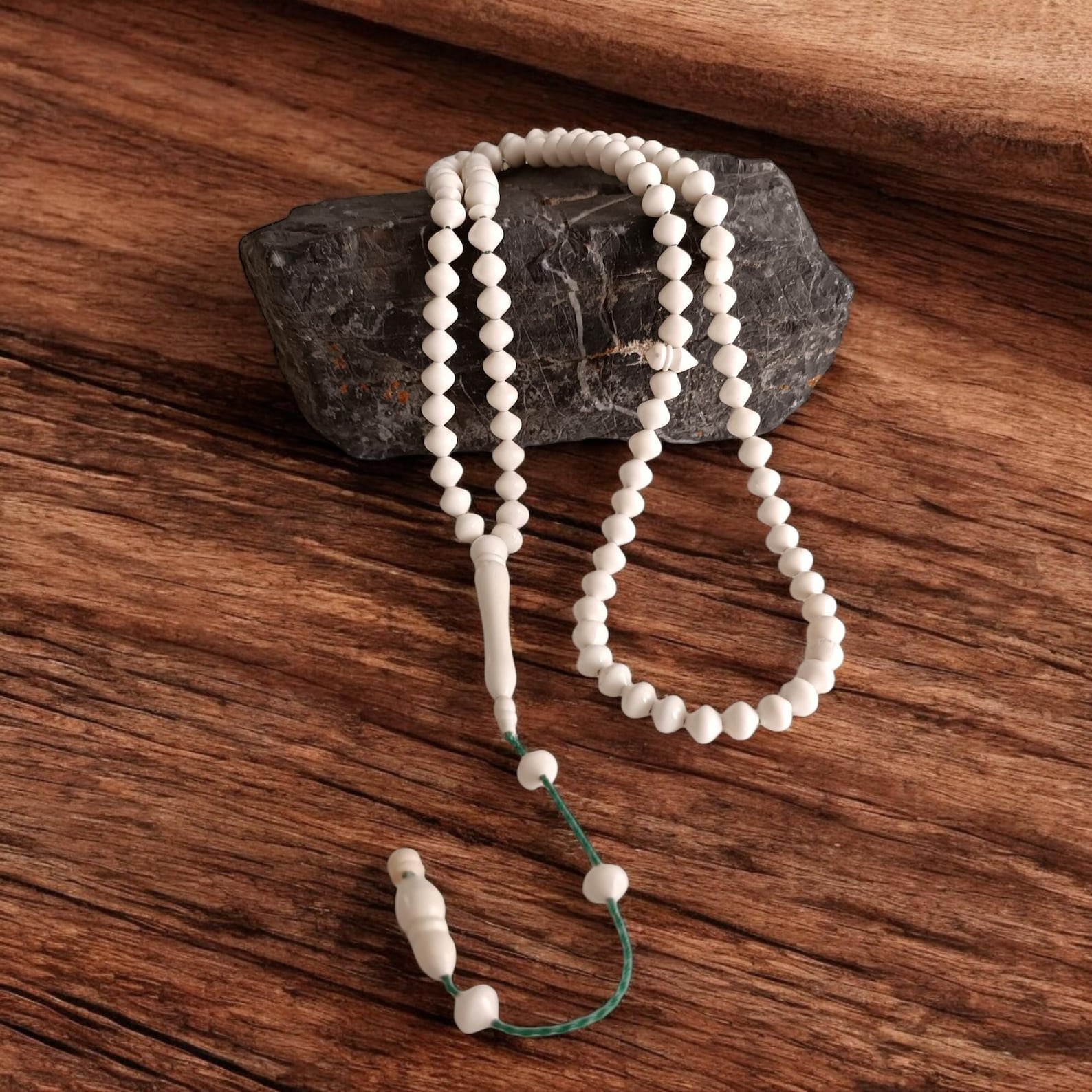 Camel Bone Tasbeeh, Islamic Tasbih, 99 Beads Rosary, White Prayer Beads ...