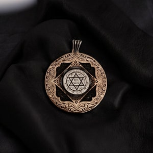 Engraved Seal of Solomon Pendant, Handmade Silver Star of David Locket ...