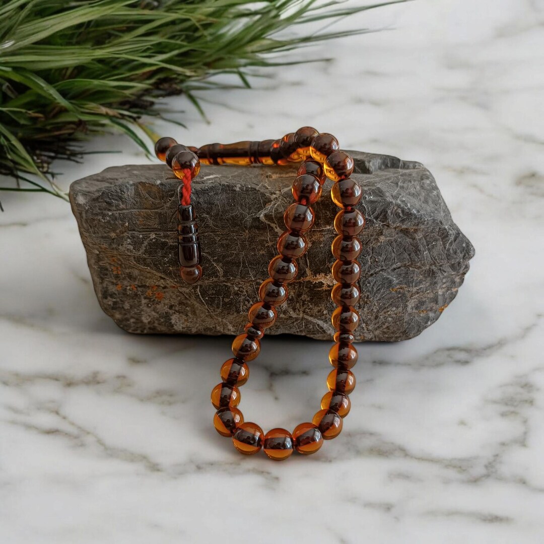 Bakelite Tasbih, Yellow Prayer Beads, Muslim Rosary, Transparent Misbah ...