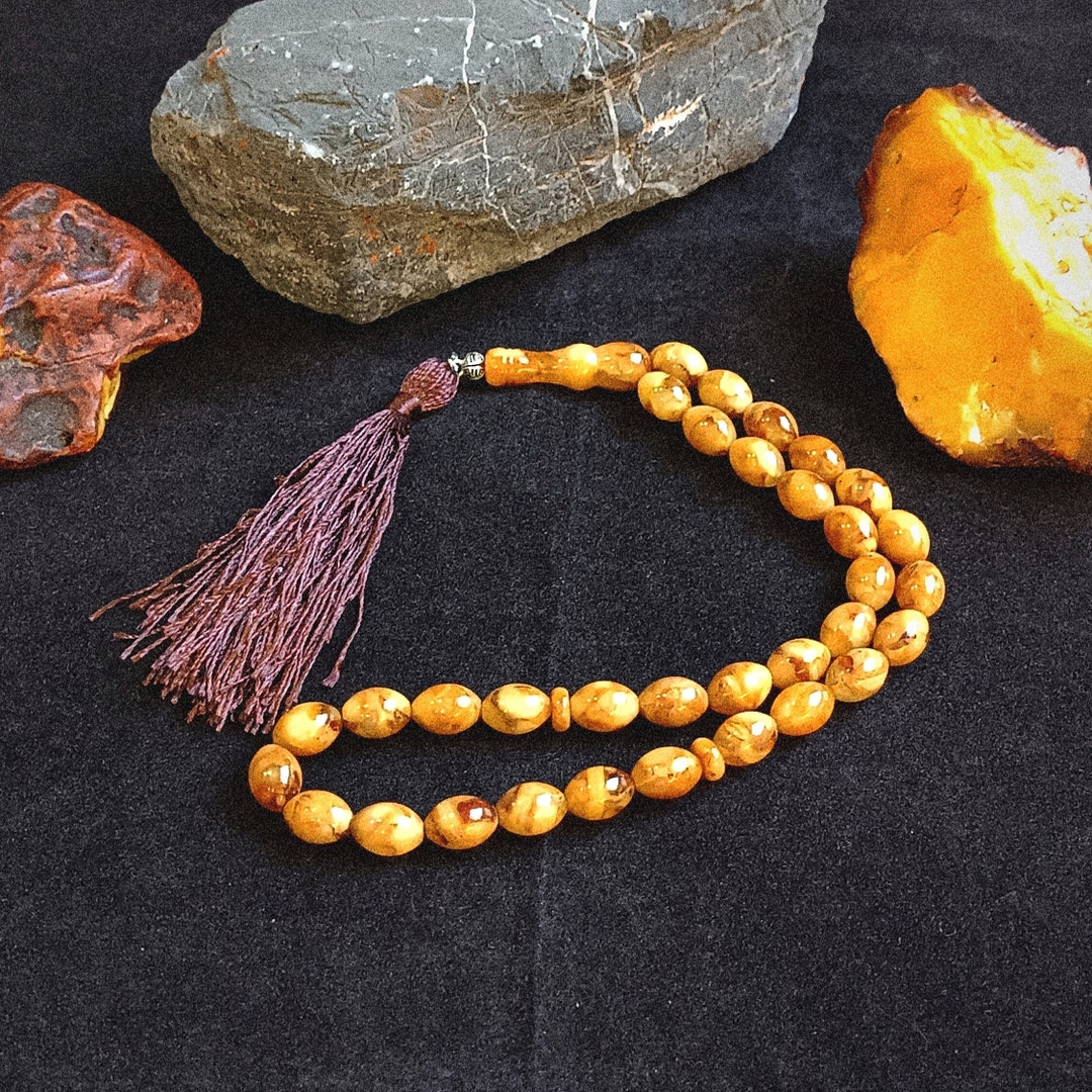 Buy Custom Resin Tasbeeh, Natural Baltic Amber, 33 Beaded Collectible ...