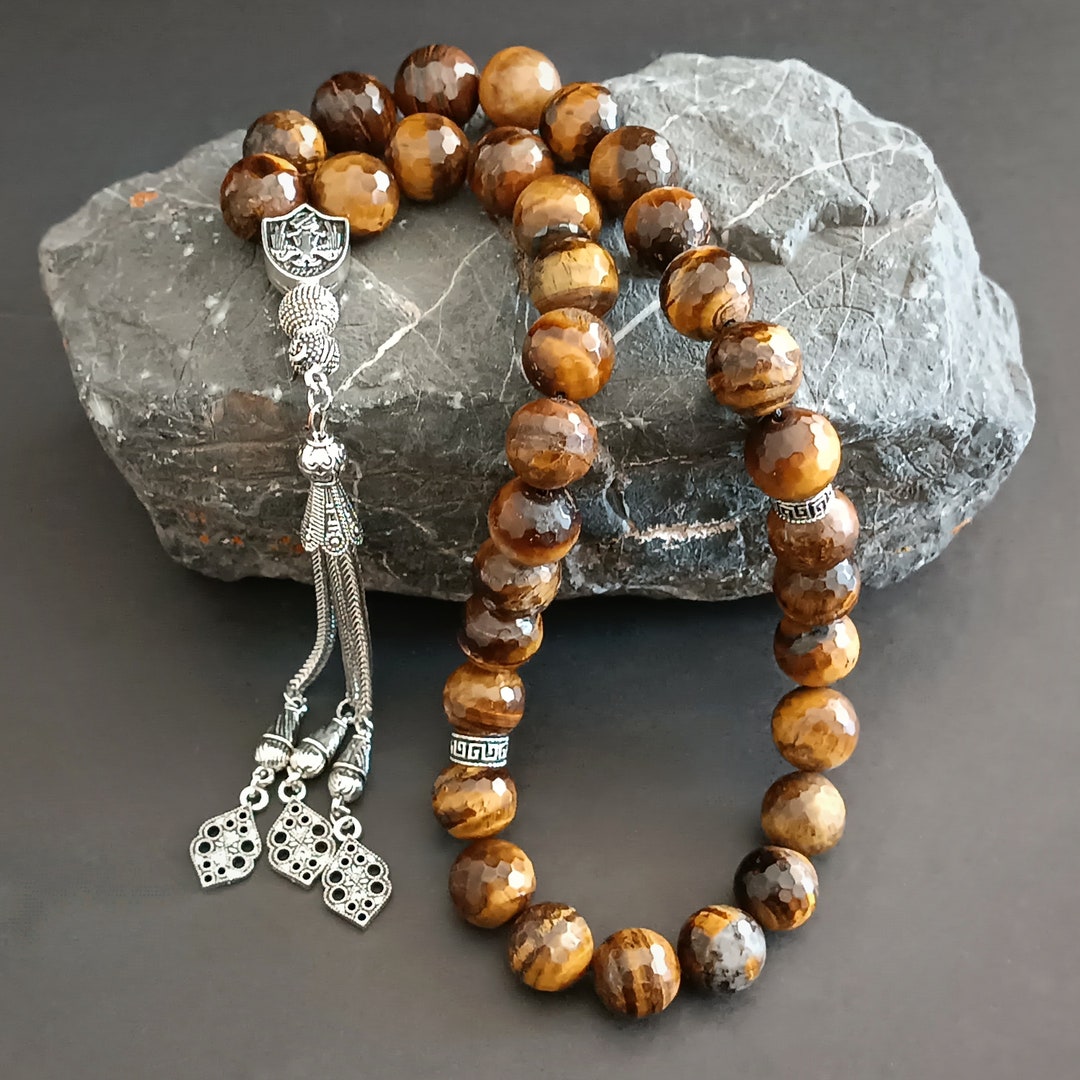 Large Size Tasbih, Big Prayer Beads, Tiger Eye Tasbeeh, Gemstone Rosary ...