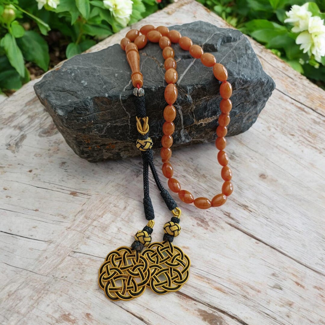 Bakelite Tasbih, Yellow Rosary Beads, Sibha, Yellow Misbah, Prayer ...