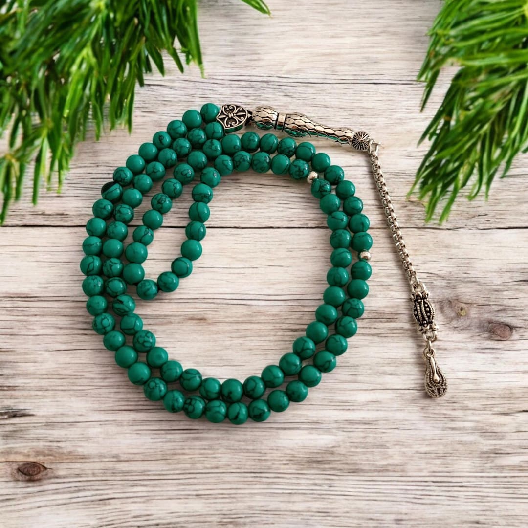 6mm Howlite Natural Stone Prayer Beads, Tasbih 99 Beads, Islamic ...