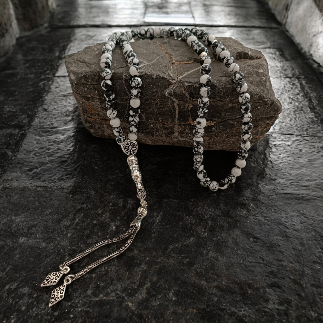 White Rosary, 6mm, Prayer Beads Islam, Tasbih 99, Tasbeeh Gift, Sibha ...