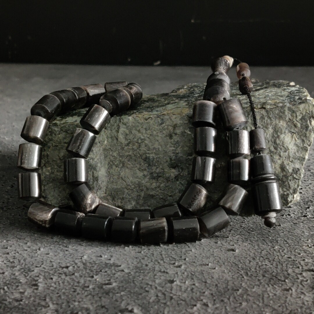 Buffalo Horn Rosary, Bone Prayer Beads, Tasbeeh 33, Cylinder Misbah ...