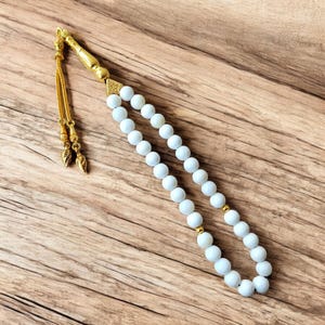 Tasbih 33, Muslim Prayer Beads, White Rosary, Tasbeeh Favor, Misbah ...